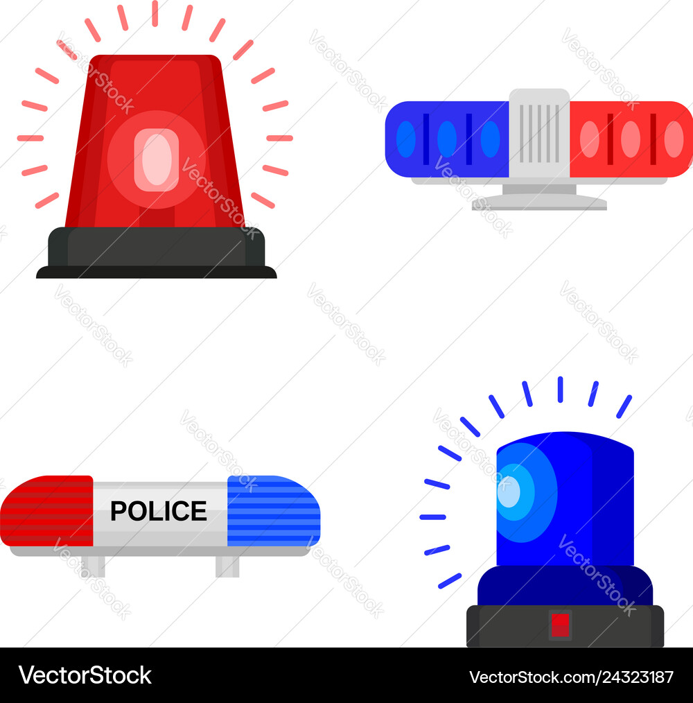 Flasher icon set flat style Royalty Free Vector Image