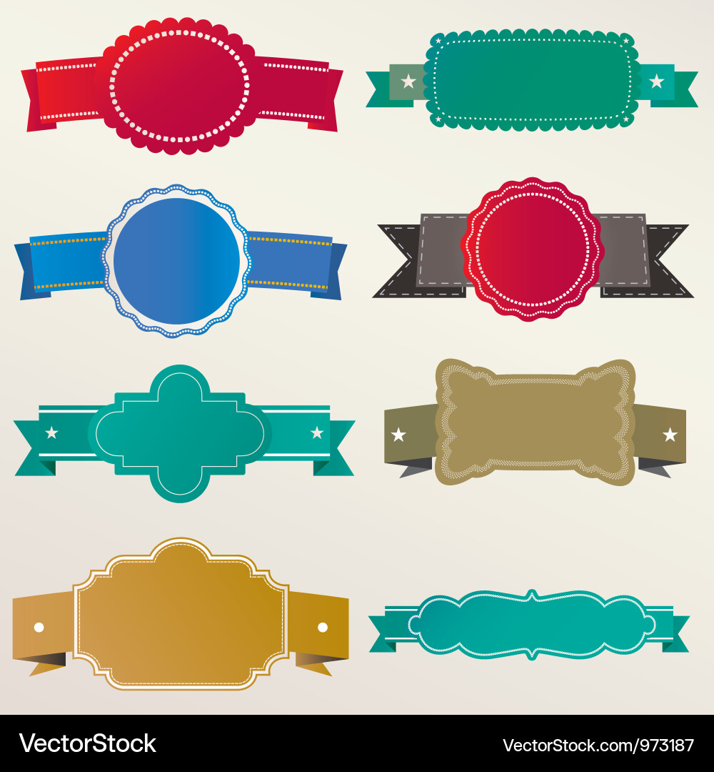 Frame labels ribbon set vintage Royalty Free Vector Image
