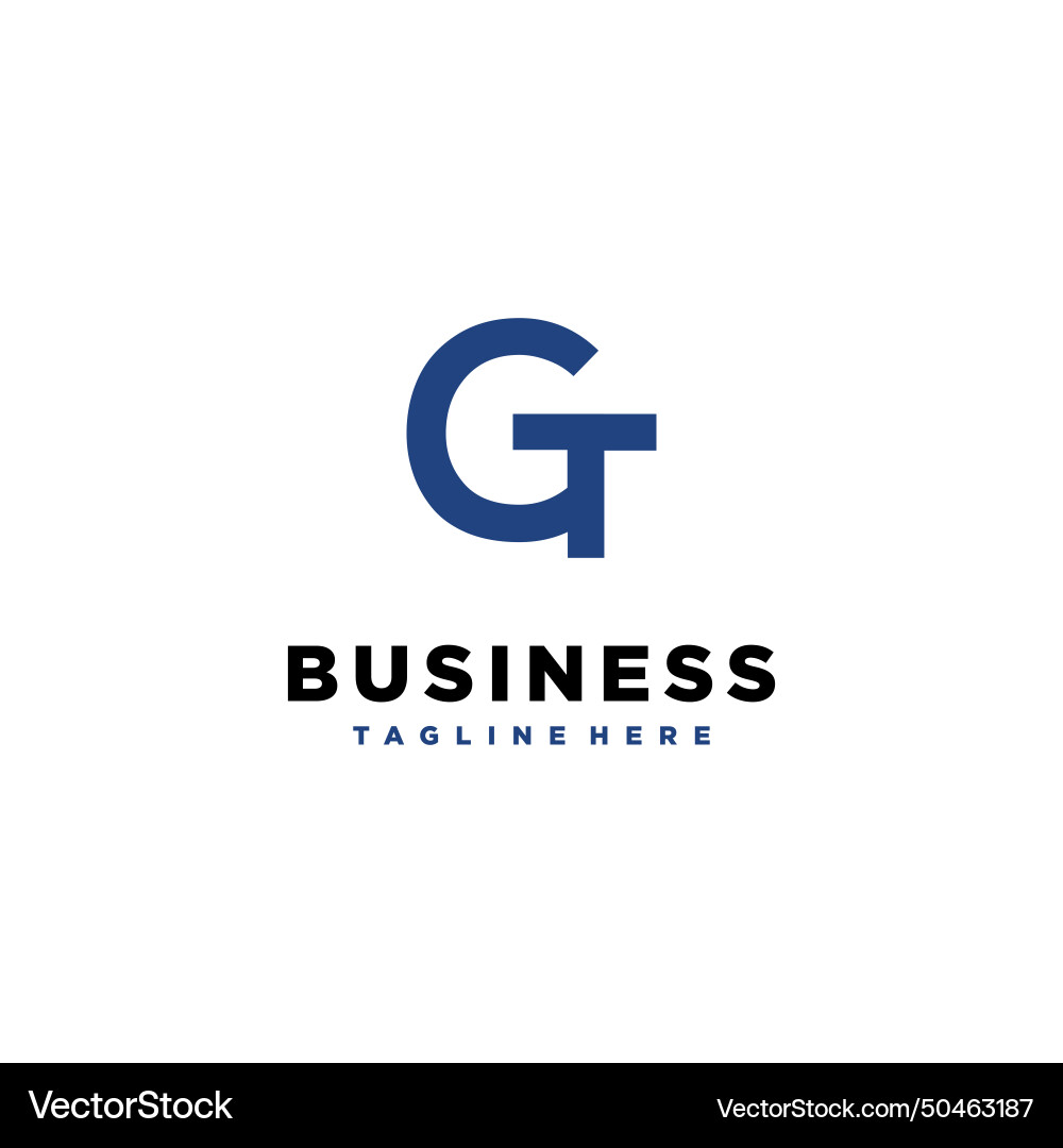 Gt initial logo design simple modern concept Vector Image