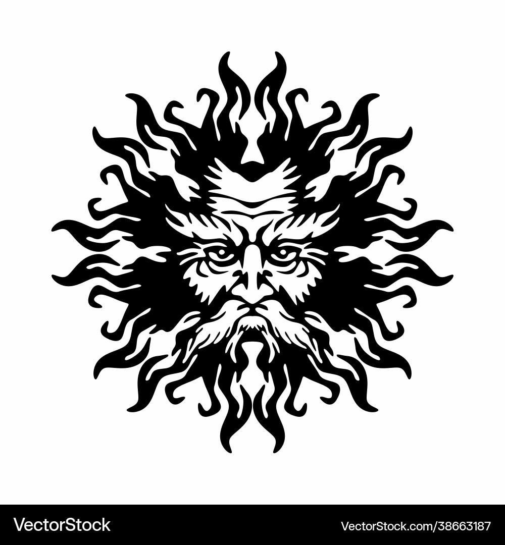 Helios: Sun God Symbol Royalty Free Vector Image