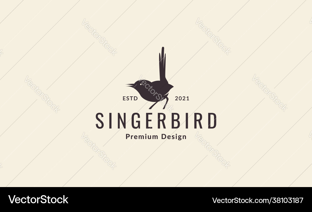 Magpie Stone Bird Logo - Singing Symbol Royalty Free Vector