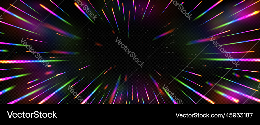 Rainbow light speed on transparent background Vector Image
