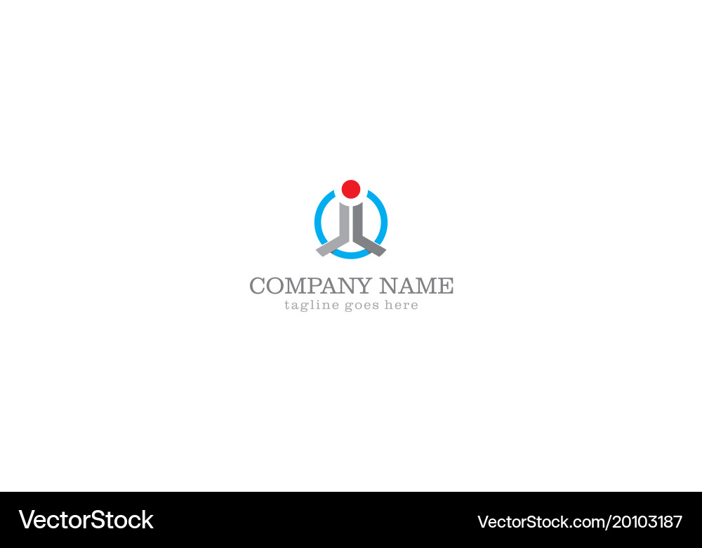 Round abstract letter i company logo Royalty Free Vector