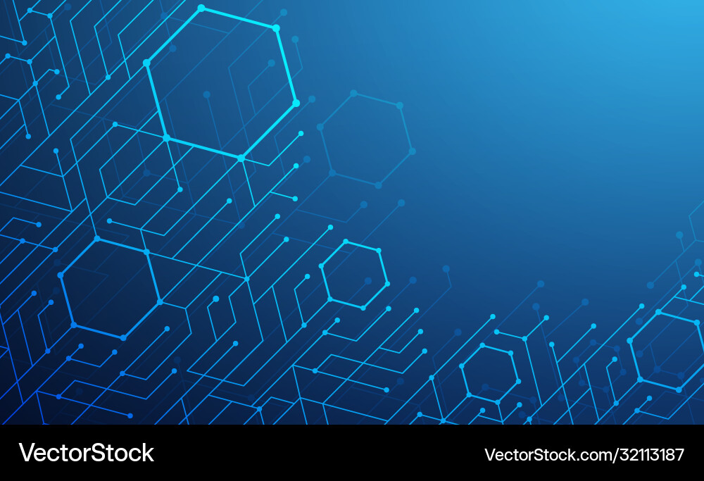 Science technology geometric connection Royalty Free Vector