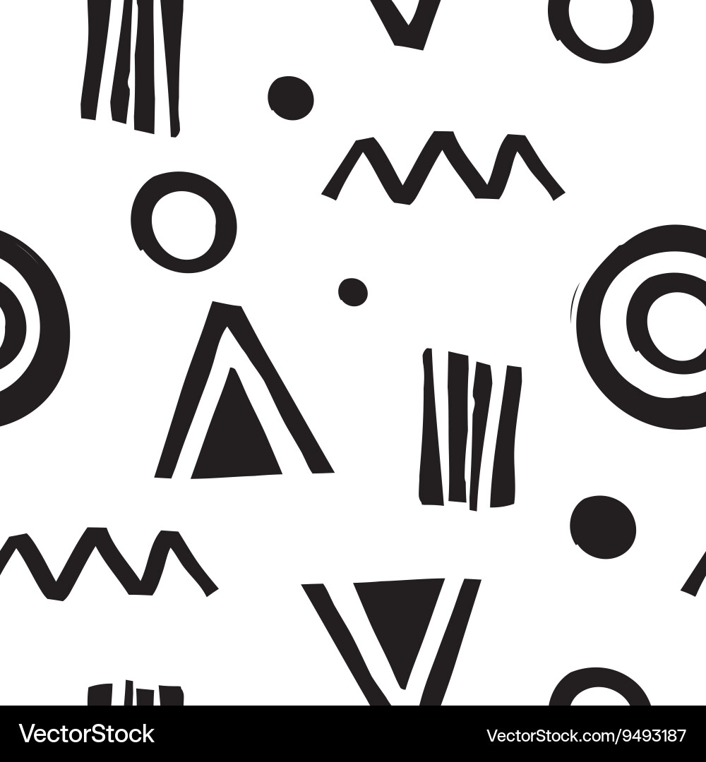 Seamless geometric doodle pattern Royalty Free Vector Image