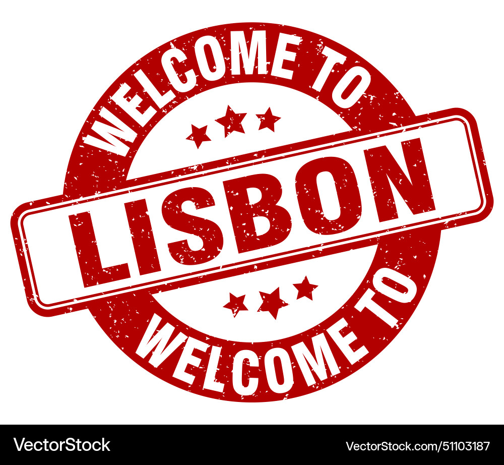 Welcome to lisbon stamp round sign Royalty Free Vector Image