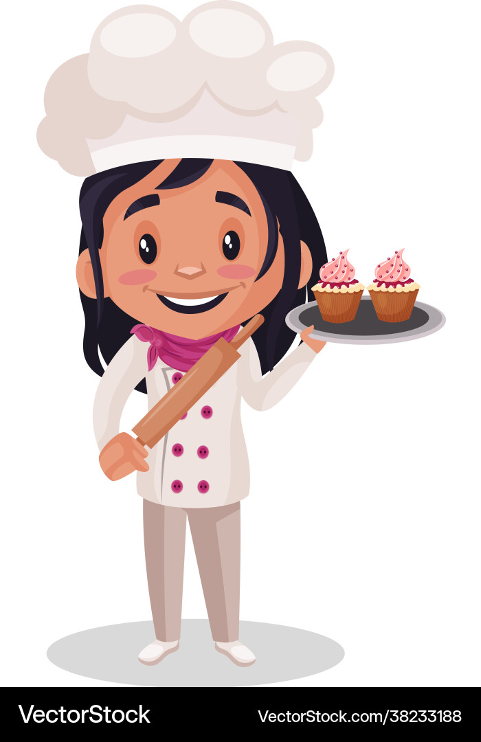 Bakery girl cartoon character Royalty Free Vector Image