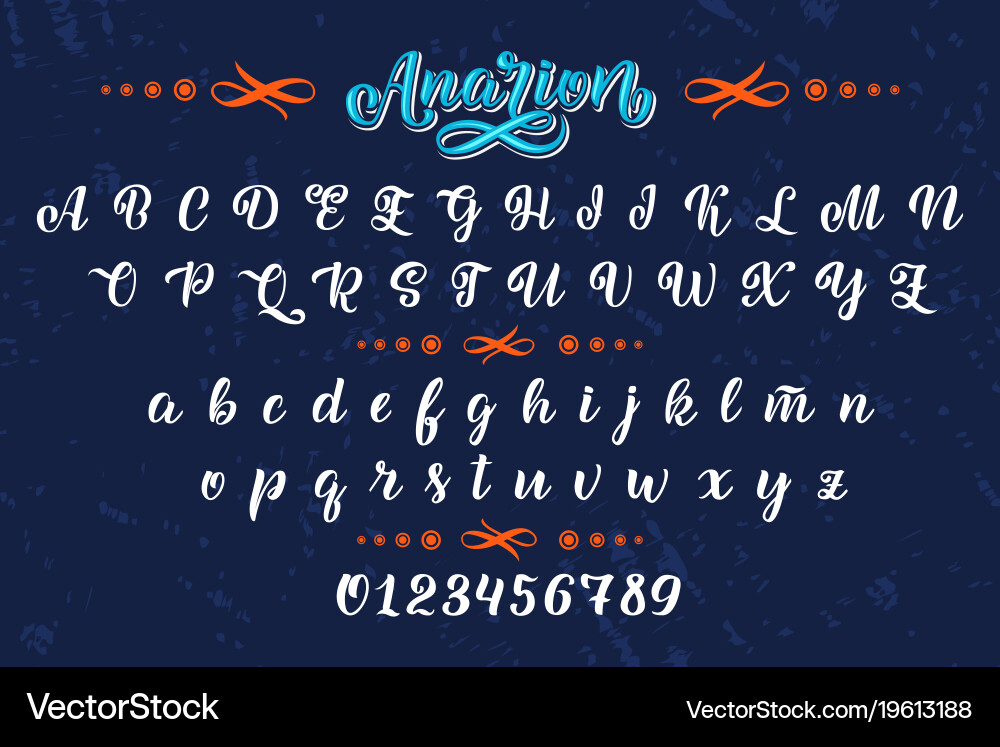 Brush Lettering Script Alphabet Royalty Free Vector Image