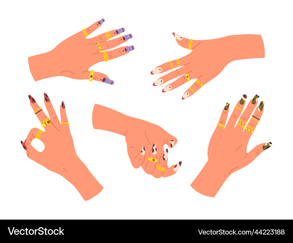 Cartoon female manicured hands Royalty Free Vector Image
