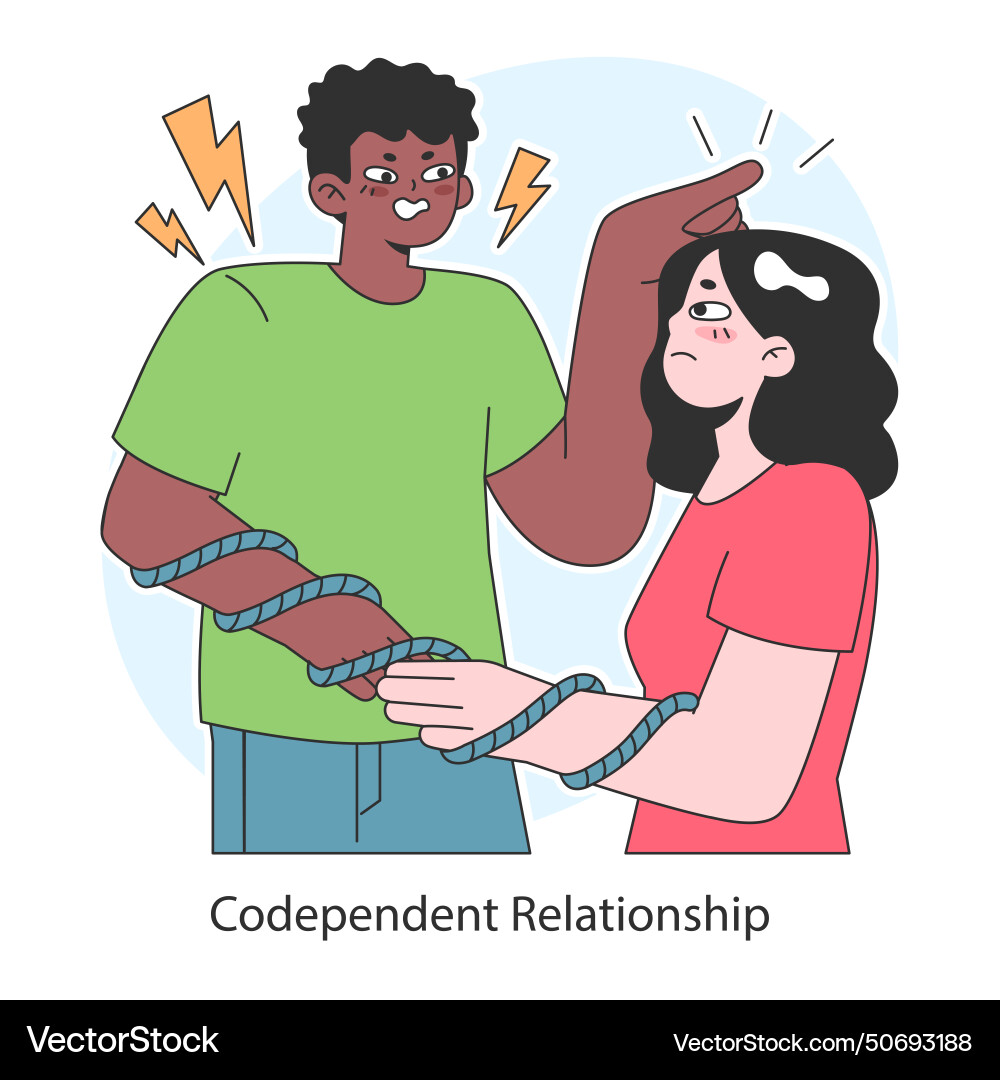 Codependent relationship psychological dependence Vector Image