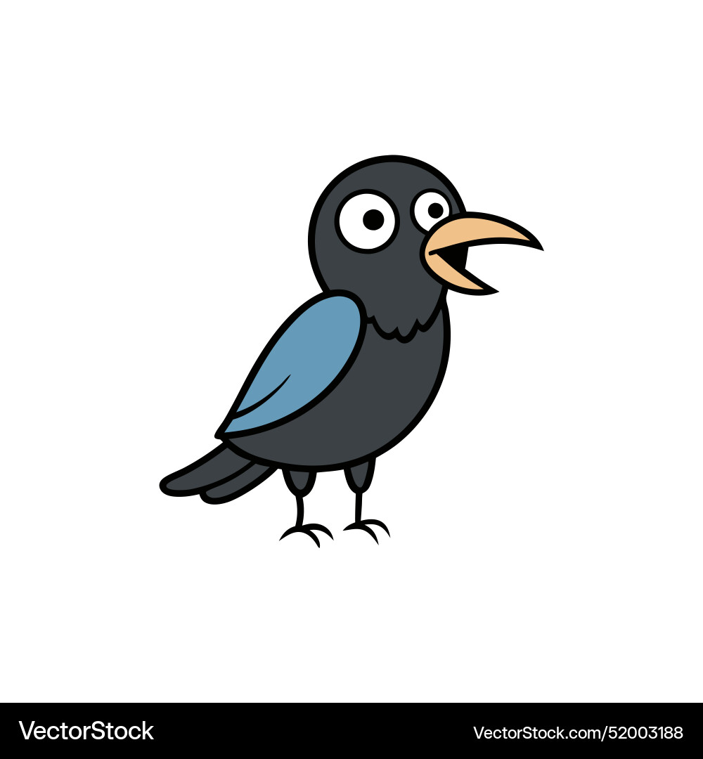 Common raven bird speaks icon Royalty Free Vector Image