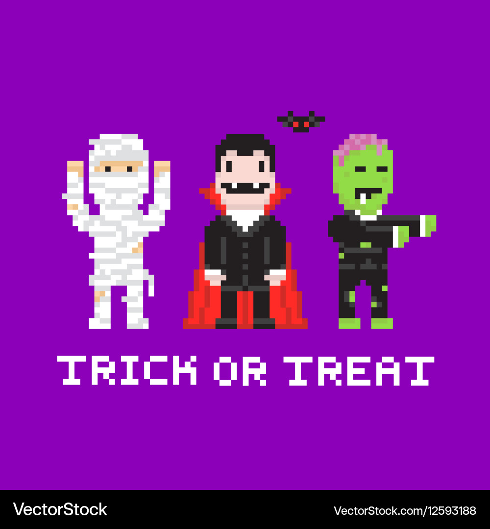 Halloween Pixel Art Game Royalty Free Vector Image