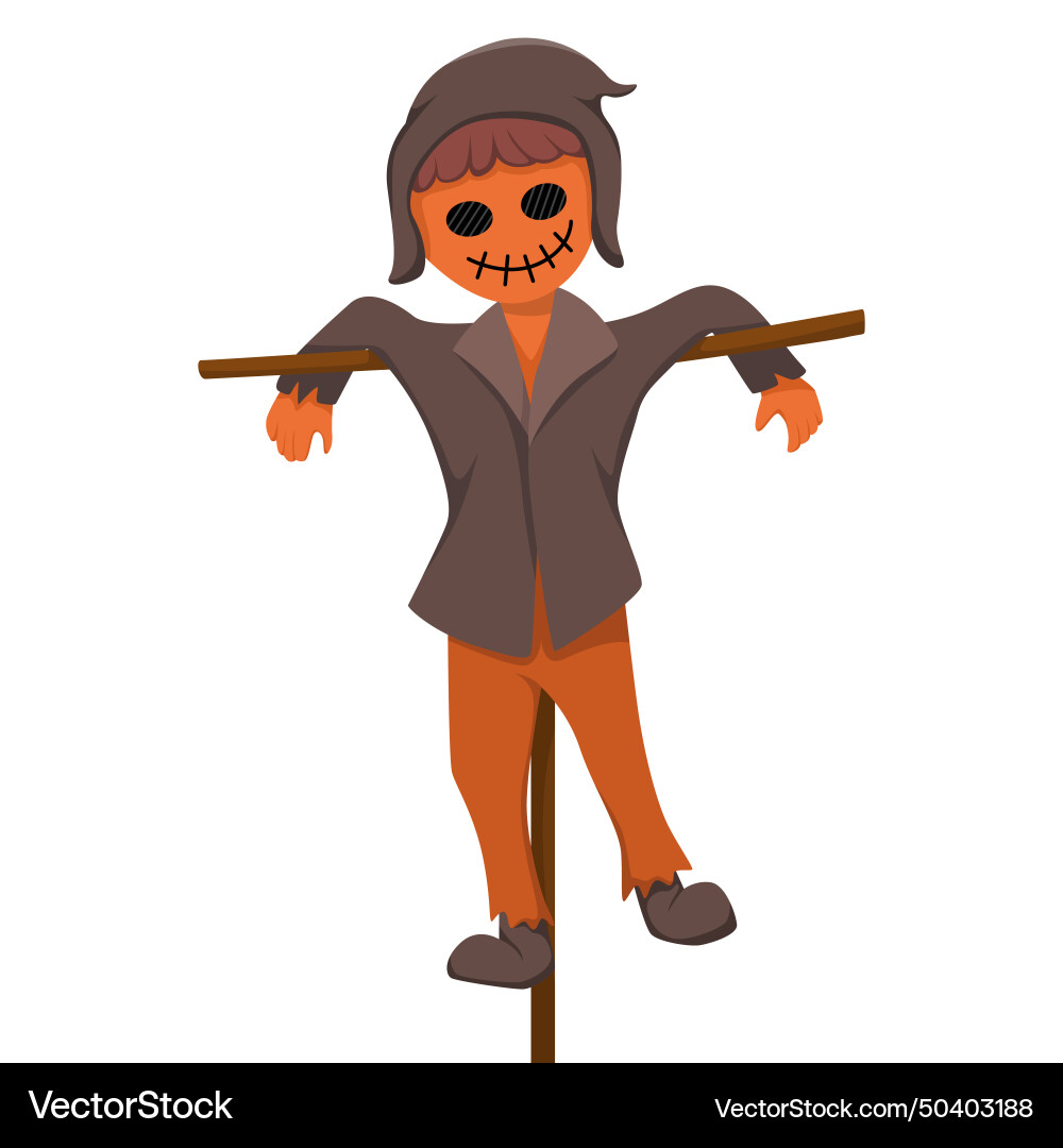 Halloween rice field doll design flat Royalty Free Vector