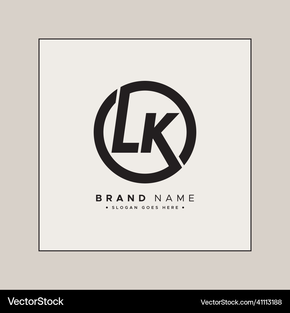 Initial letter lk logo - simple business Vector Image