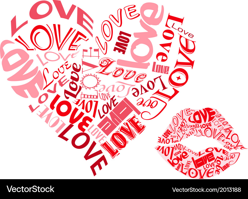 Love heartsandkisses Royalty Free Vector Image