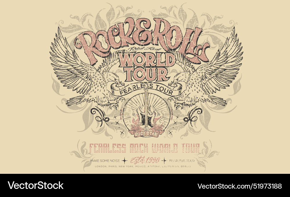 Make some noise music world tour logo Royalty Free Vector