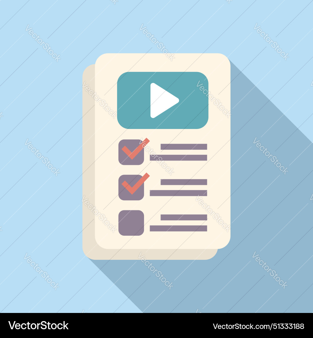 Online video content checklist icon Royalty Free Vector