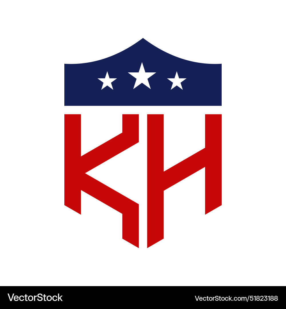 Patriotic kh logo design letter Royalty Free Vector Image