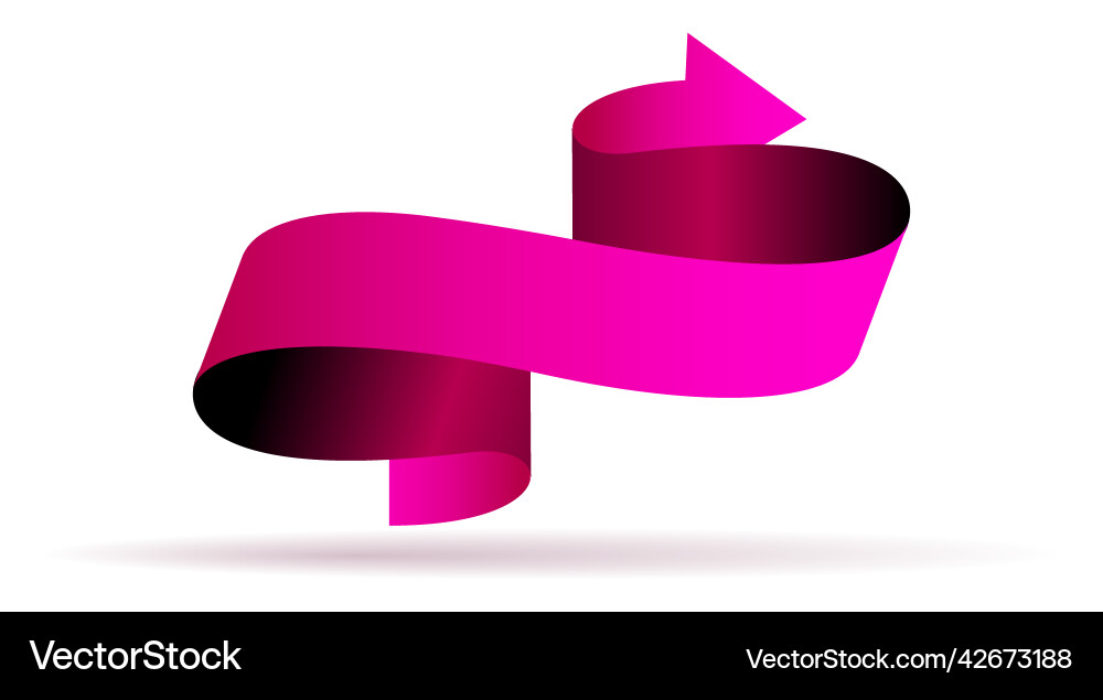 Pink curved arrow Royalty Free Vector Image - VectorStock