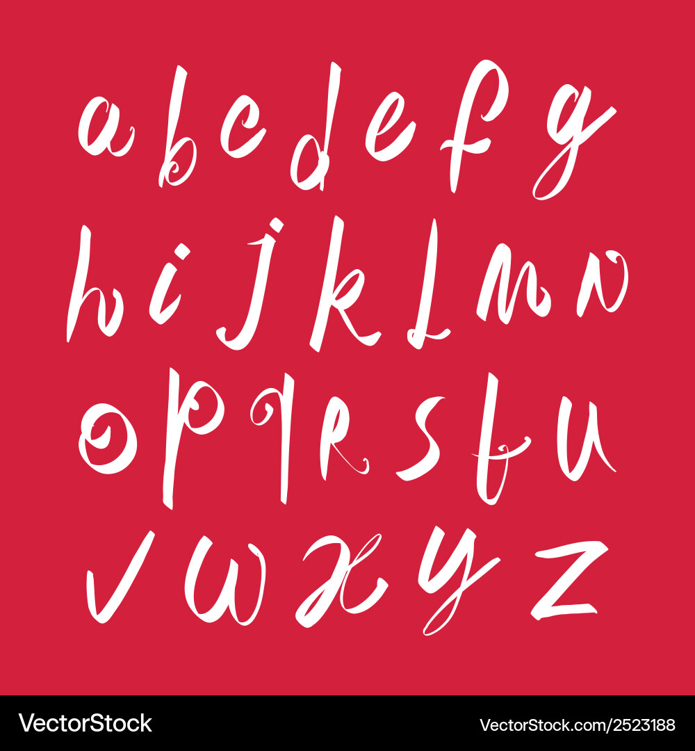 Scribble handwritten font fresh brushed alphabet Vector Image