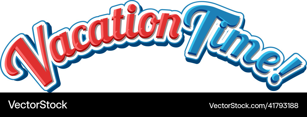 Vacation time text icon on white background Vector Image