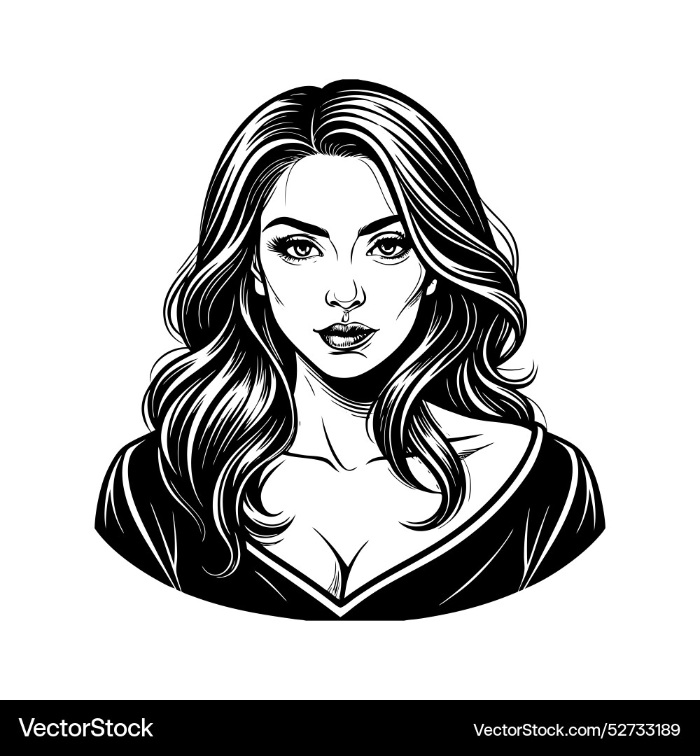 A beautiful young woman image Royalty Free Vector Image