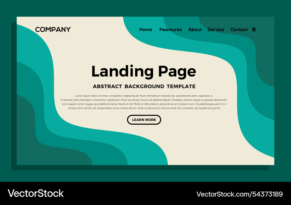 Abstract landing page template Royalty Free Vector Image