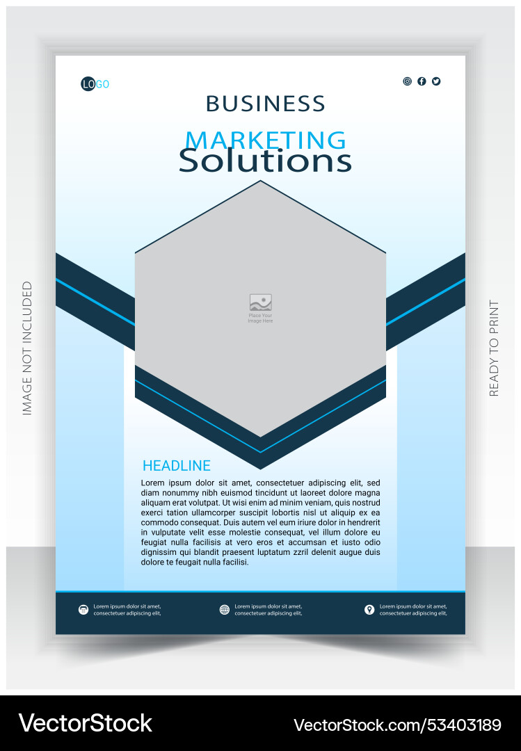 Business marketing solutions flyer Royalty Free Vector Image