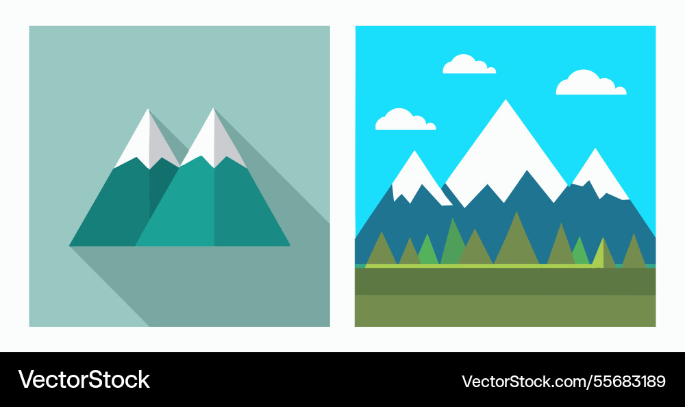 Clean mountain landscape icon Royalty Free Vector Image