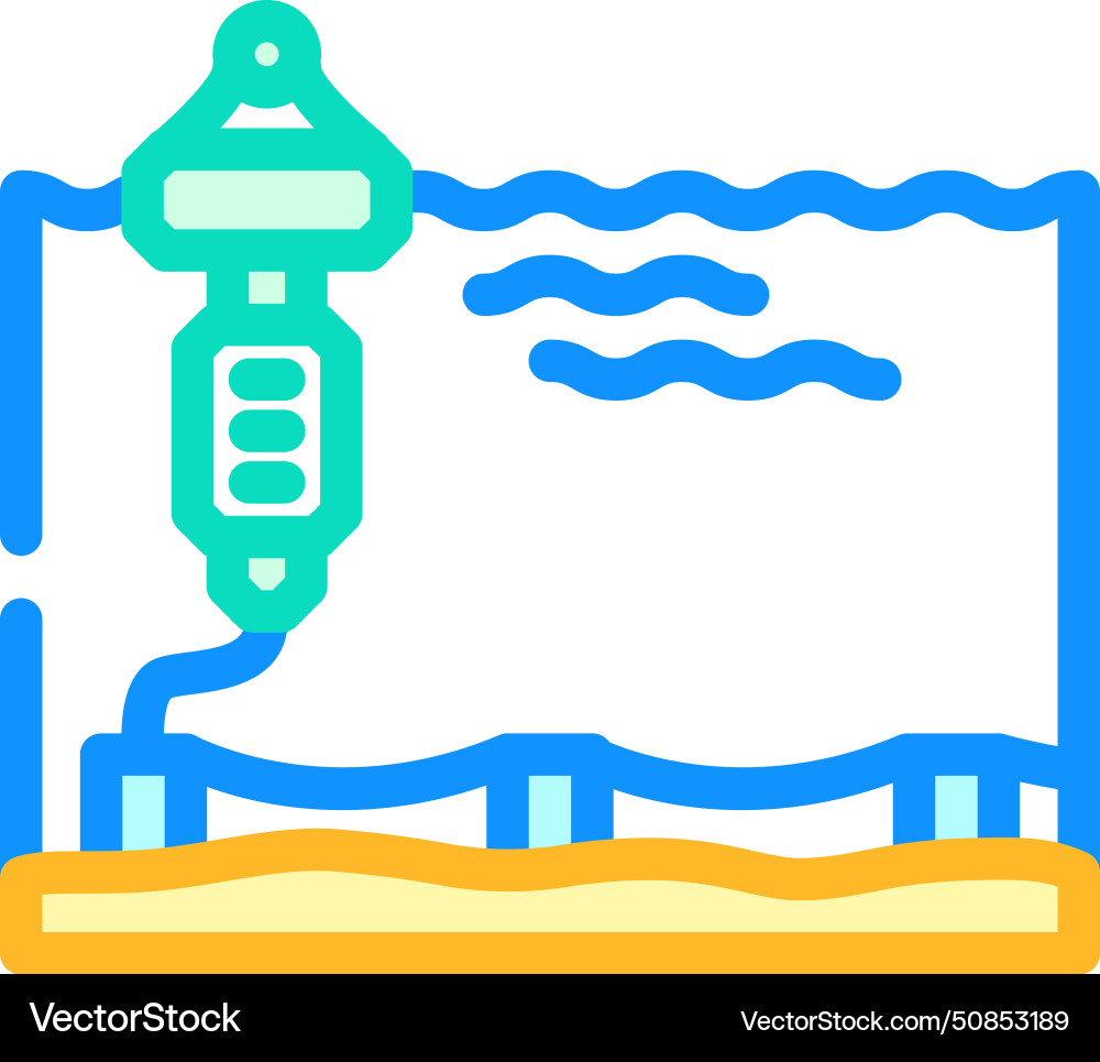 Floating platform tidal power color icon Vector Image