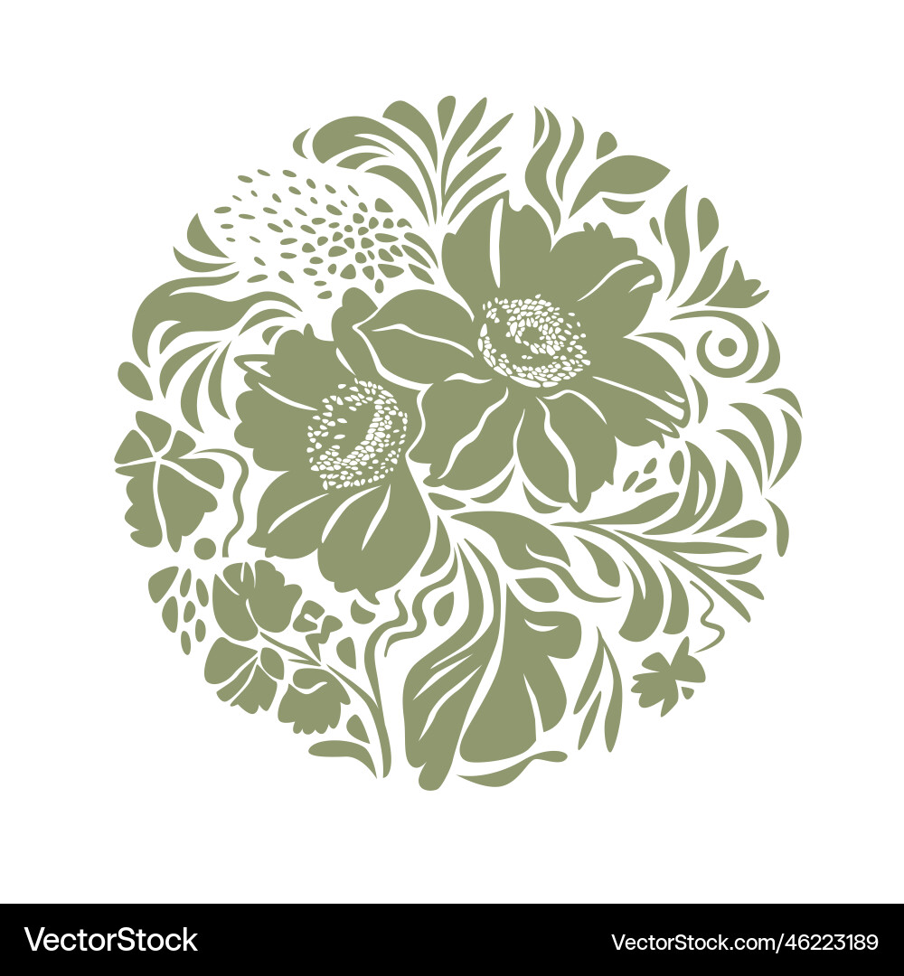 Floral pattern circle banner design Royalty Free Vector