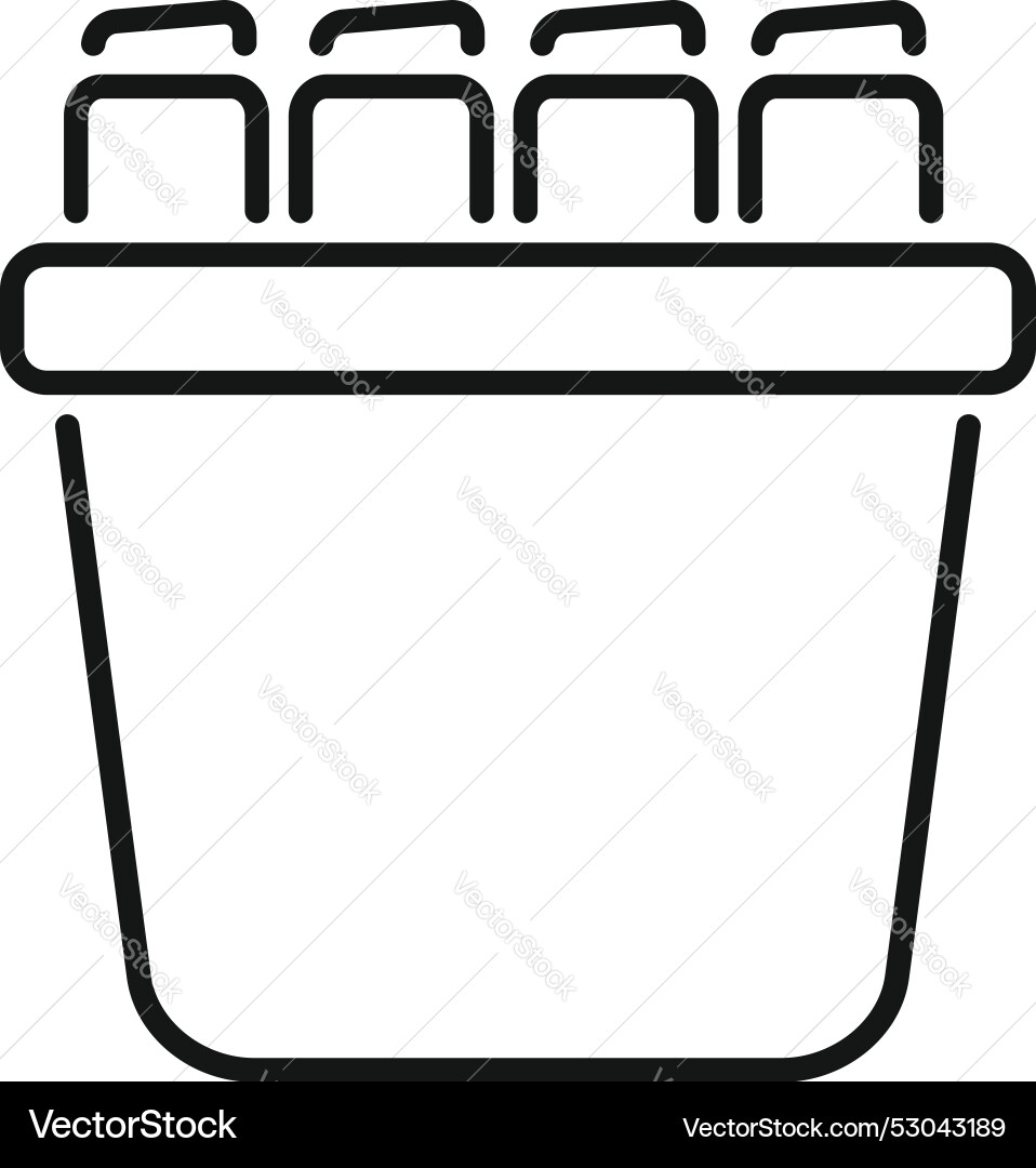 Full recycle bin with paper trash line icon Vector Image