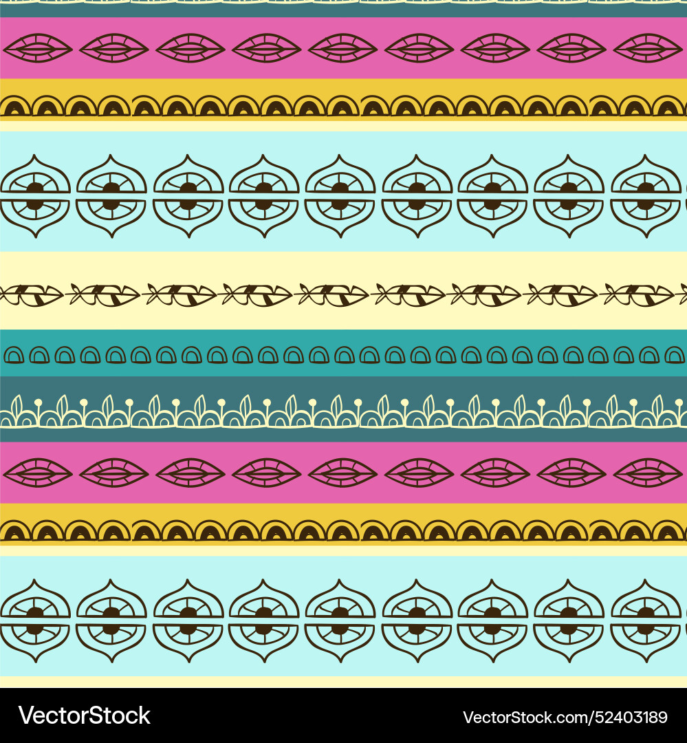 Hand drawn boho pattern design Royalty Free Vector Image