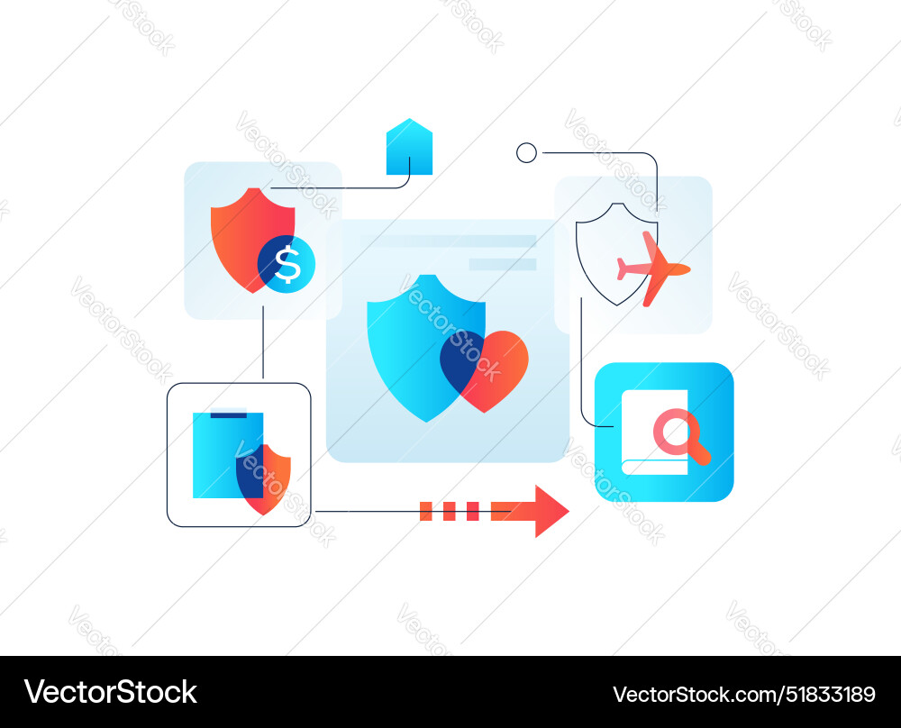 Insurance and safety - flat design style Vector Image