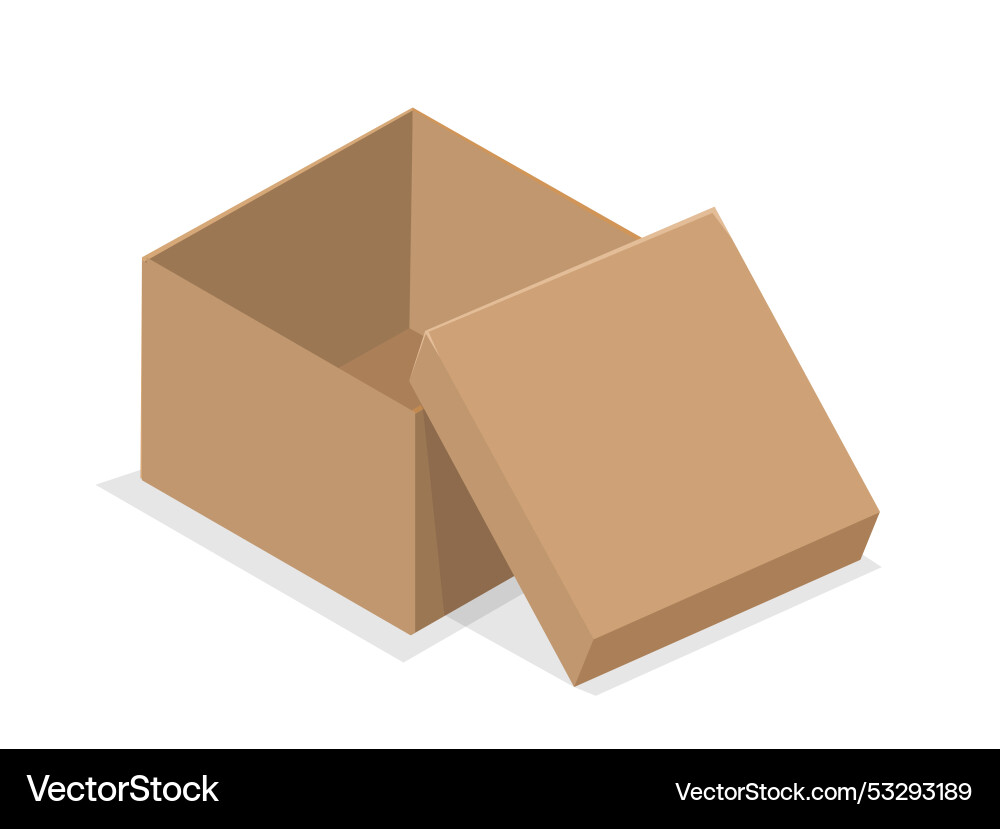 Isometric cardboard box carton open package Vector Image