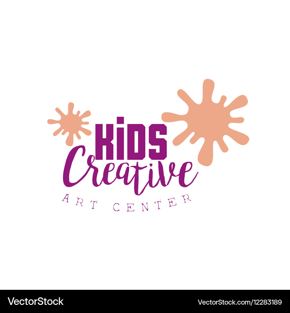 Kids creative class template promotional logo Vector Image