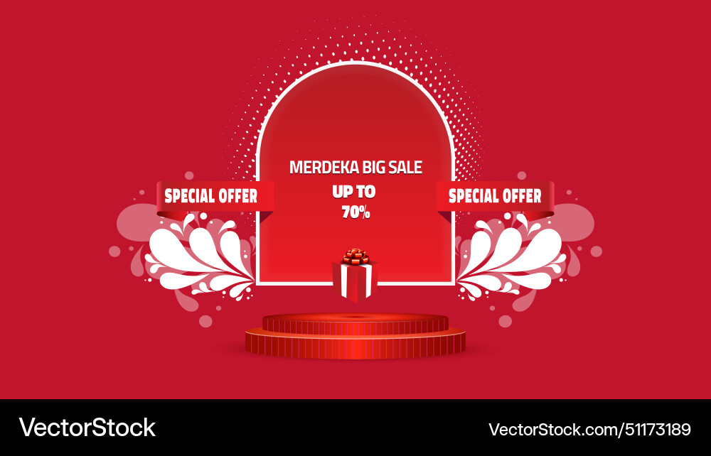 Merdeka sale product display design background Vector Image