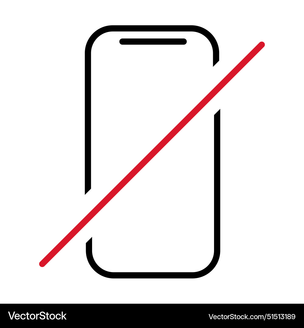 Mobile forbidden icon no use phone sign ban Vector Image