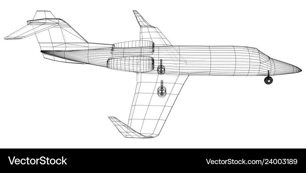 Plane wireframe concept created Royalty Free Vector Image