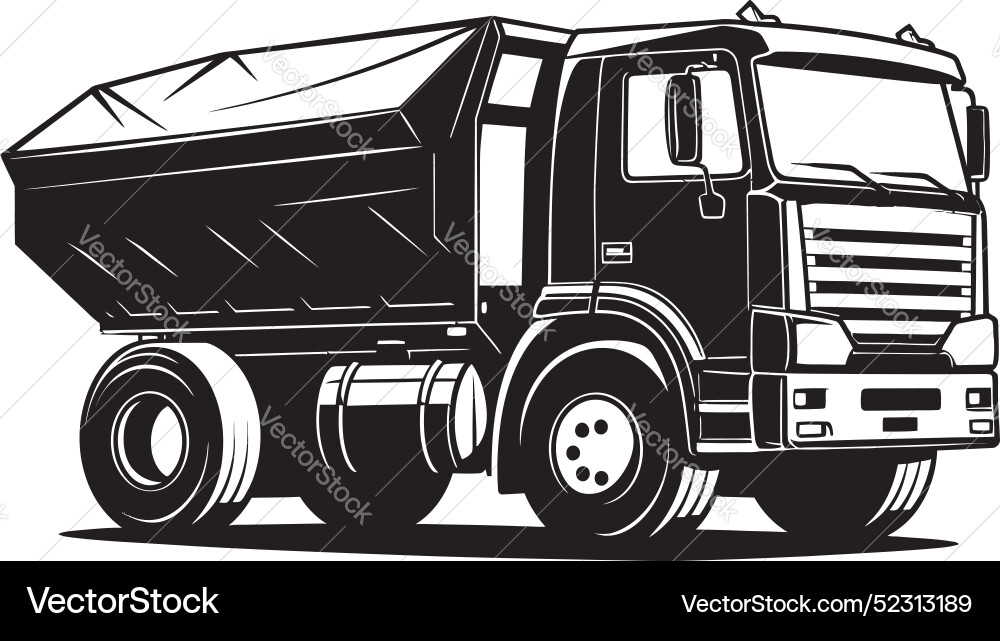 Powerful performance dump truck icon art Vector Image