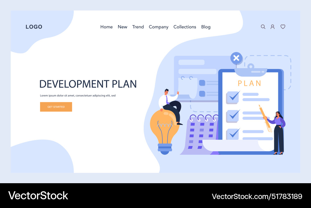 Professionals analyze a detailed development plan Vector Image