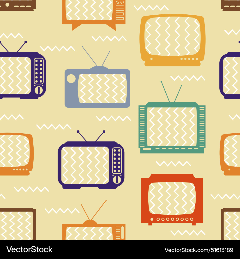 Retro tv screens seamless pattern abstract Vector Image