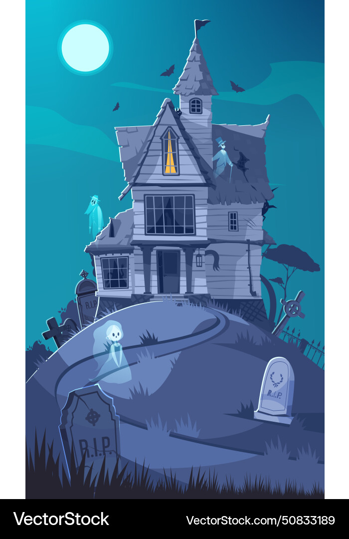 Scary horror house Royalty Free Vector Image - VectorStock