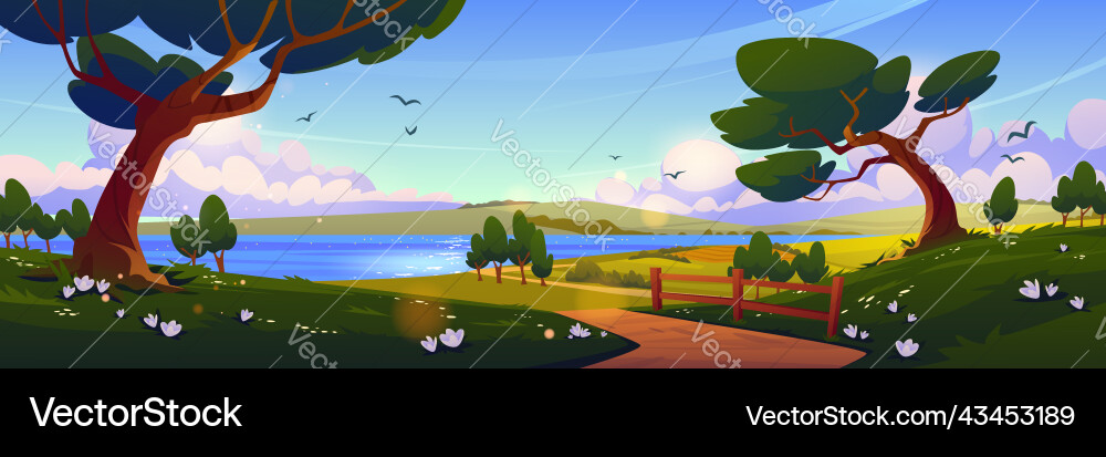 Summer Nature Landscape Royalty Free Vector Image