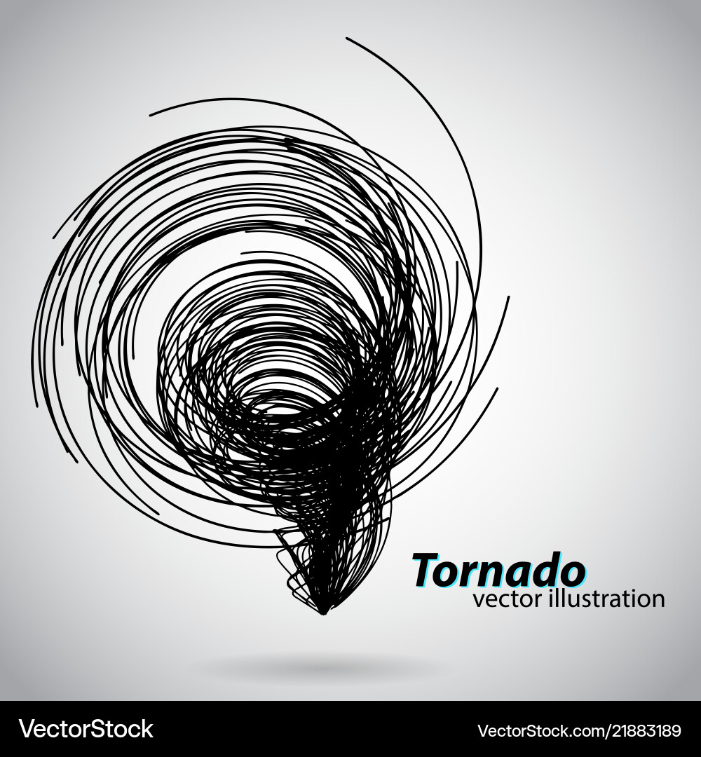 Tornado from curves and spirals Royalty Free Vector Image