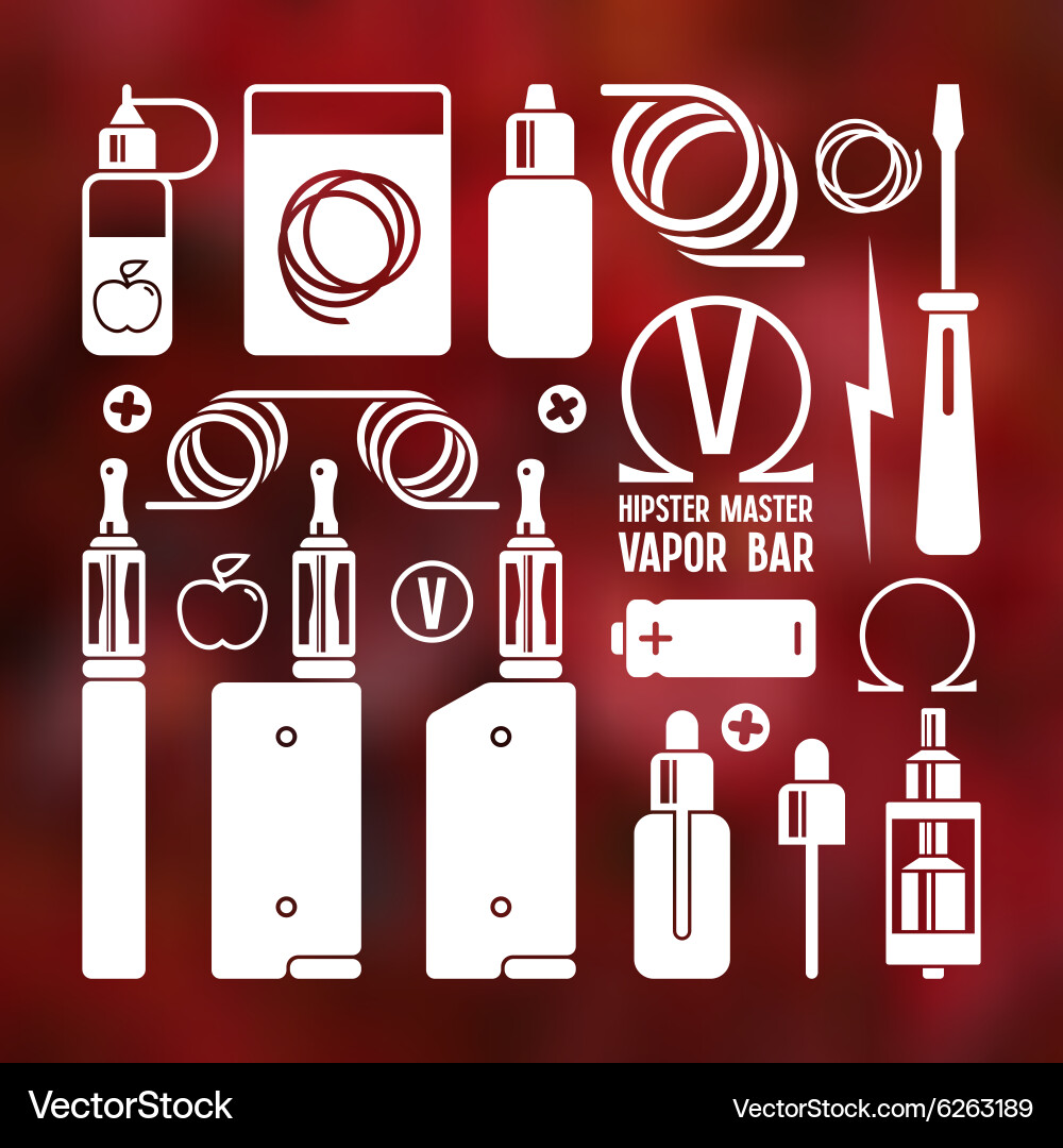 Vape shop and e cigarette icons Royalty Free Vector Image