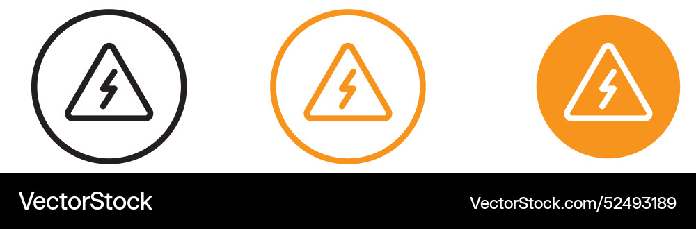 Warning high voltage icon for electrical Vector Image
