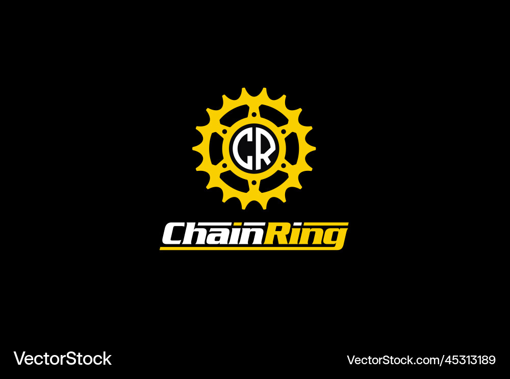 Wheel gear sprocket cogs bike chain ring logo Vector Image