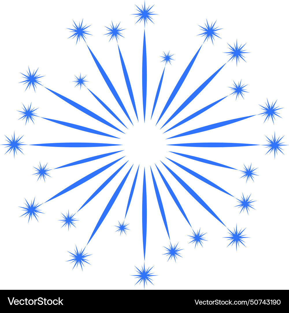 Firework sparkling in sky light burst color icon Vector Image