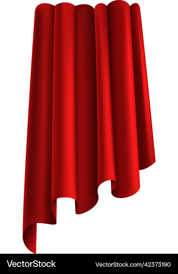 Red drapery realistic luxury velvet fabric Vector Image